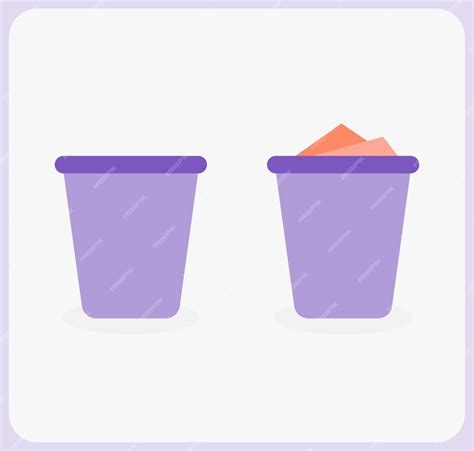 휴지통 아이콘이 꽉 찼습니다 앱 및 웹용 휴지통 Ui 벡터 그림 프리미엄 벡터