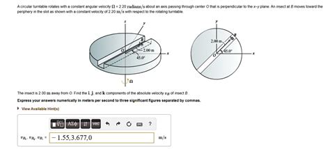 Solved A Circular Turntable Rotates With A Constant Angular Velocity Ï