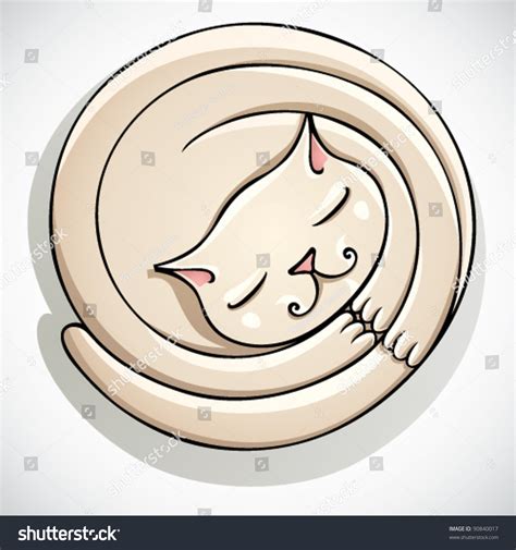 Sleeping Cat Vector Illustration 90840017 Shutterstock