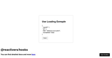 React Loading Hook With Reactivers Hooks Codesandbox