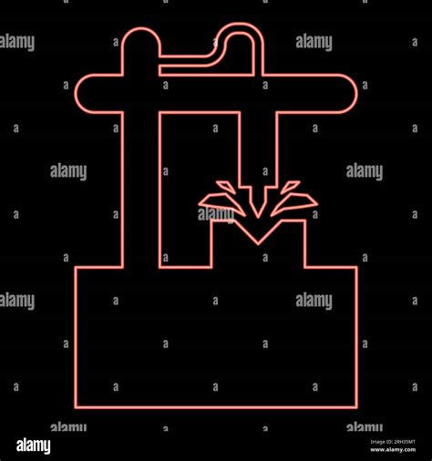 Neon Cnc 3d Milling Machine Technology Automated Concept Red Color