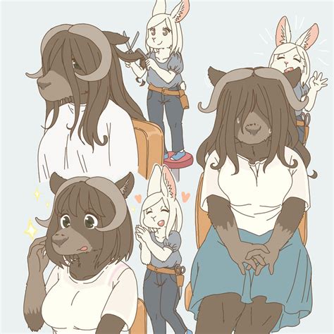 Овцебык впервые пришел в парикмахерскую Furry Ungulate Furry Bunny