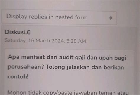 Display Replies In Nested Form Diskusi 6 StudyX
