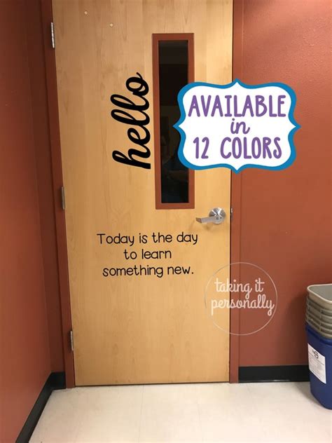 Hello Classroom Exterior Door And Quote Decal Etsy
