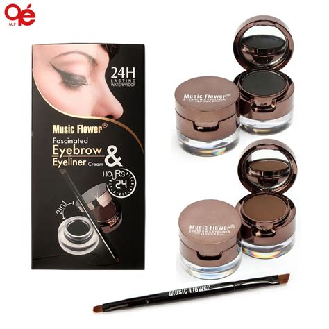 Pro In Eye Makeup Set Gel Eyeliner Brown Black Eyebrow Powder Make Up Waterproof And