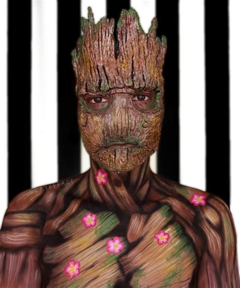 Groot Caykeface In 2024 Creepy Halloween Makeup Halloween Makeup