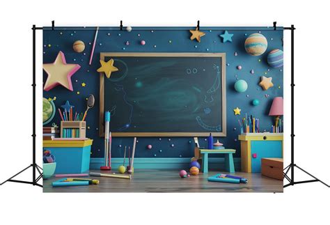 Backdrop Back To School Space Themed Classroom Backdrop Gq3 110