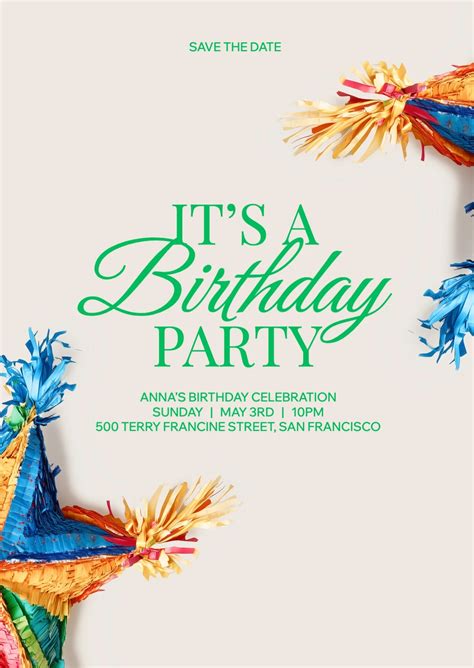 Free Downloadable Birthday Save The Date Templates Wixel