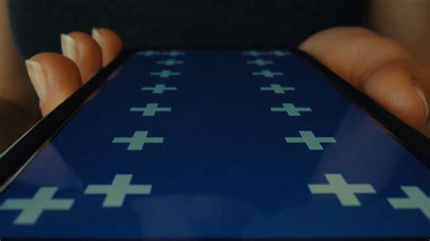 Female Fingers Scroll Down Page On Blue Stock Footage SBV Storyblocks