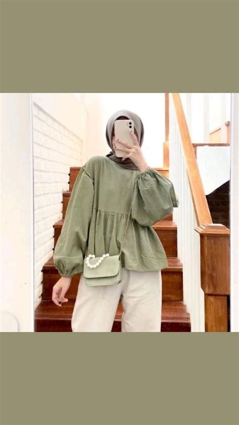 Ootd Nongkrong Atau Ngampus Remaja Hijab Kekinian Celana Warna Khaki