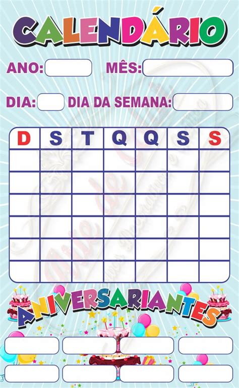 Banner Didático Calendário Escolar 0 60 x 1 00 M no Elo7 Arte de