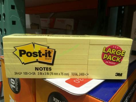 3m 3” X 3” Post It Notes 24 Pk 2400 Sheets Costcochaser