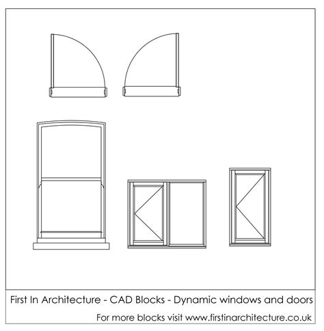 Free CAD Blocks Dynamic Windows And Doors Architecture Symbols