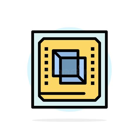 Chip Computer Cpu Hardware Processor Abstract Circle Background Flat Color Icon Stock Vector