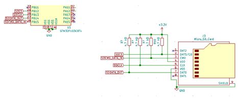 Protection Microsd With Stm32 And Spi Mode Pull Ups And Emi Filters Electrical Engineering