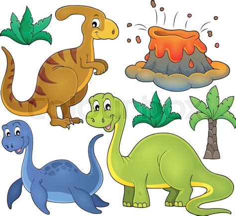 Dinosaur Tegne Lava Stock Vektor Colourbox