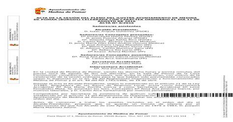 Acta De La SesiÓn Del Pleno Del Ilustre · Acta De La SesiÓn Del Pleno