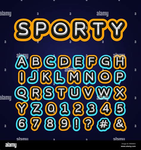 Sport Team Font Design Alphabet Character Set Typeface Typography