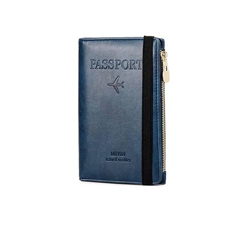 Rfid Blocking Leather Card Wallet Travel Multifunctional Passport Case