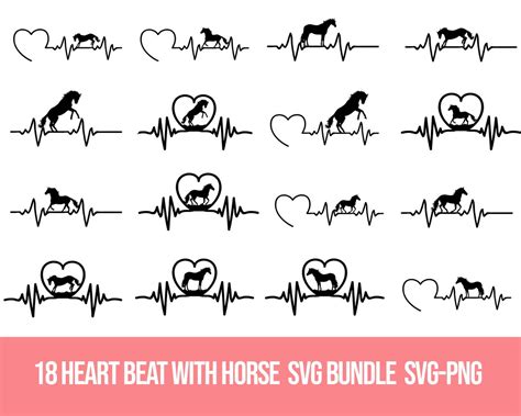 Herzschlag Mit Pferd Svg Bundle Pferd Svg Pferd Svg Pferde Svg