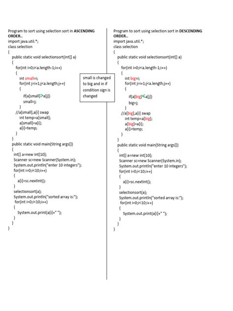Selection Sort Ascending And Descending Pdf Programming Paradigms Algorithms And Data