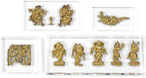 Bonhams Ten Gilt Copper Alloy Repoussé Figures Tibeto Chinese 18th