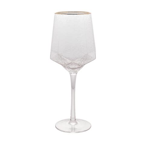 Taça Vinho pç Cristal ml c Borda Dourada Taj Wolff MadeiraMadeira