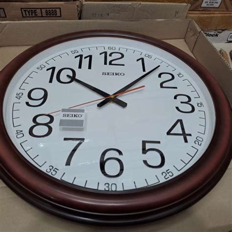 Promo Jam Dinding Seiko Jumbo Besar 45cm Coklat 4536 Sale Cokelat
