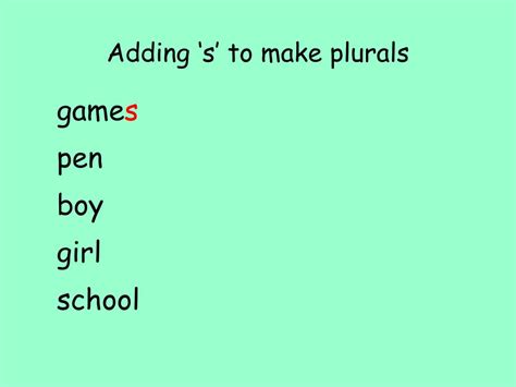 PPT Adding S To Make Plurals PowerPoint Presentation Free Download ID 587005
