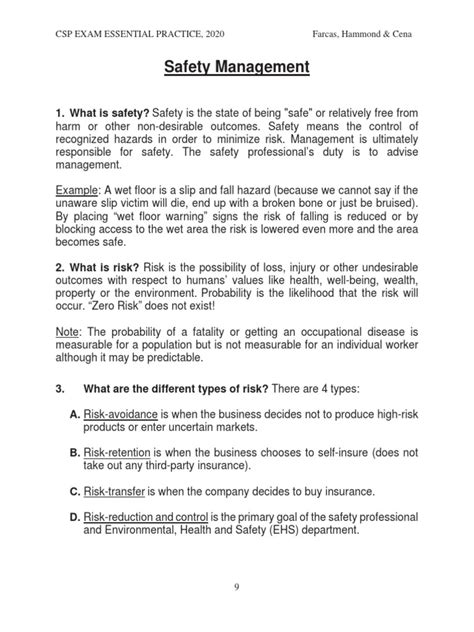 Csp Exam Essential Practice Questions 2020 Demo Pdf Occupational Safety And Health
