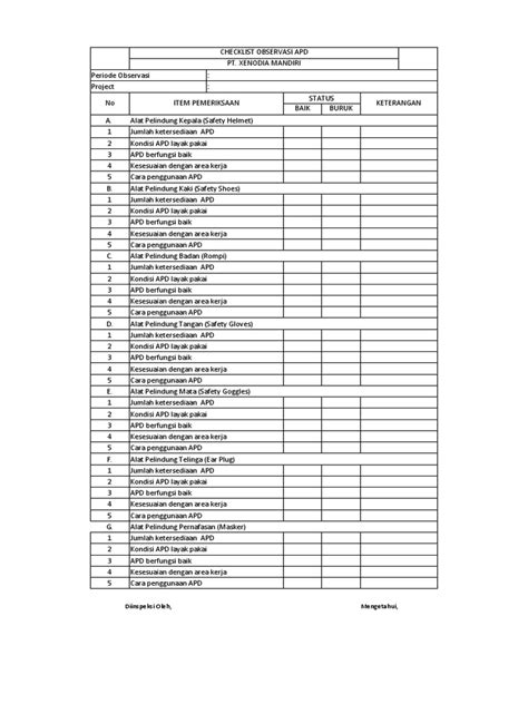 Checklist Apd Pdf