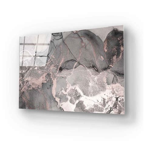 Abstract Grey Marble Glass Wall Art Diy Splashbacks 4u