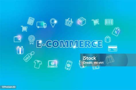 Vetores De Ecommerce Banner Web De Comércio Eletrônico Em Fundo Azul