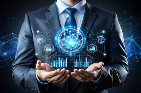 Data Science Analytics And Algorithm Of Business Businessman Hold Data Icon And Strategy