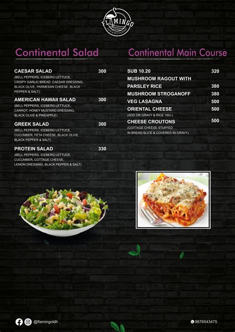 Flamingo Menu Menu For Flamingo Brs Nagar Ludhiana Ludhiana