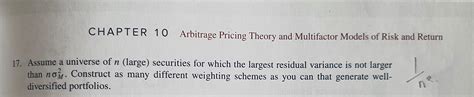 solved chapter 10 arbitrage pricing theory and multifactor