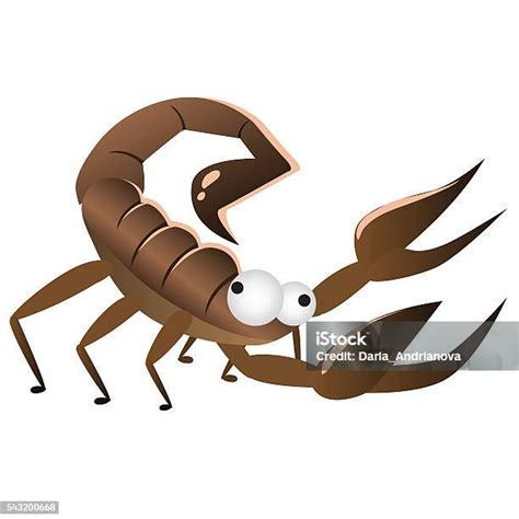 말풍선이 있는 브라운 재미있는 전갈자리 벡터 격리됨에 갈고리 발톱에 대한 스톡 벡터 아트 및 기타 이미지 갈고리 발톱 독성