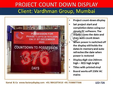 Led Project Countdown Display Board At ₹ 32501piece Led Boards In Chennai Id 2853750806373