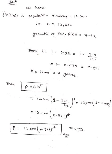 Solved A Population Numbers 12000 Organisms Initially And Decreases