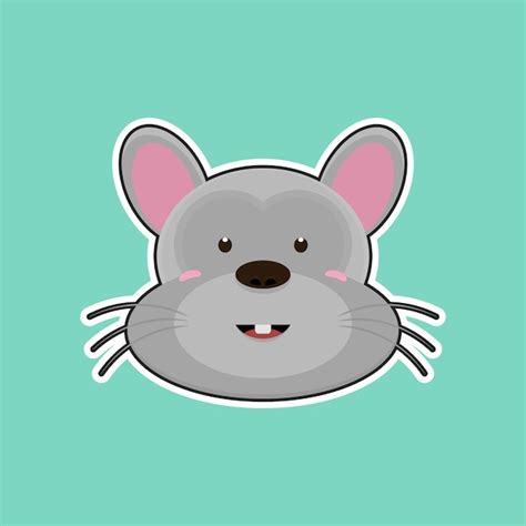 Premium Vector Cute Head Mouse Flat Design