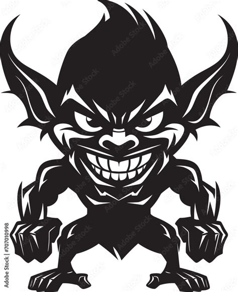 Grimace Gargoyle Evil Goblin Logo Nefarious Imp Dynamic Goblin Emblem