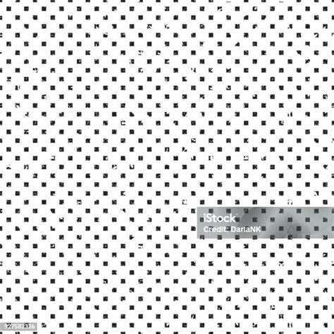 고민된 기하학적 완벽 한 패턴입니다 하프톤 만든 작은 사각형 변형 그런 지 하 고 디자인과 일러스트 레이 션에 대 한 거친 효과입니다 0명에 대한 스톡 벡터 아트 및 기타
