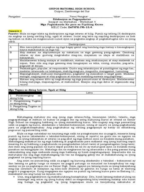Worksheet Week 4 Pdf