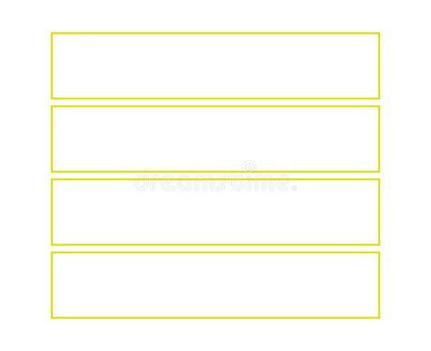 Rectangle Geometric Shape Stroke Collection Yellow Symbol Stock Vector