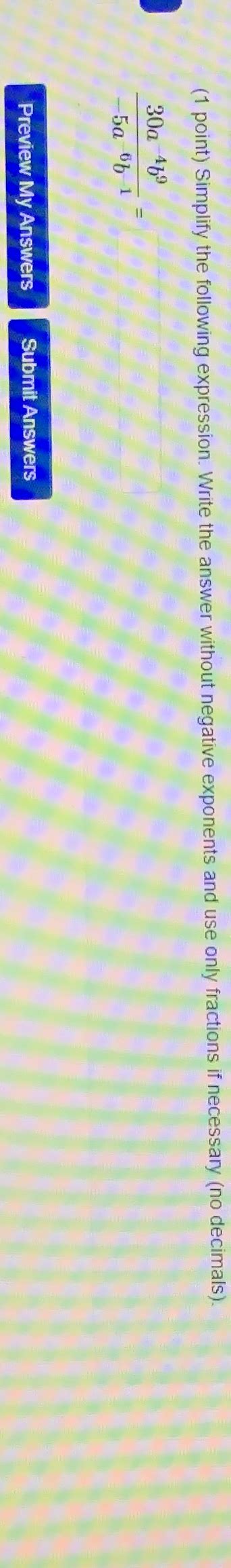 solved 1 ﻿point ﻿simplify the following expression write