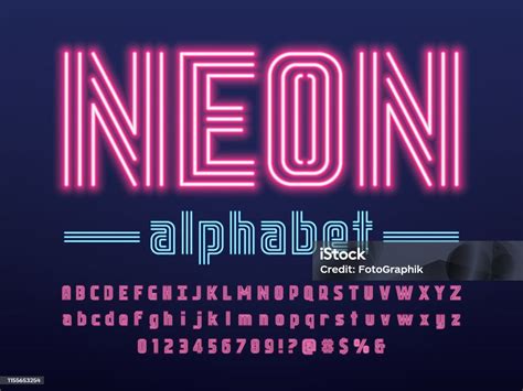 霓虹燈字體向量圖形及更多信 文件圖片 信 文件 夜晚 夜生活 Istock