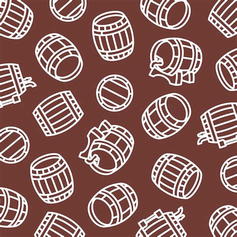 Premium Vector Barrels Pattern Background Set Collection Icon Barrel