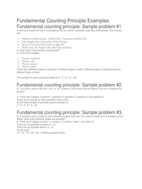 Counting Principle Examples And Solutions Pdf