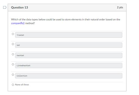 Solved Question Pts Which Of The Data Types Below Could Chegg