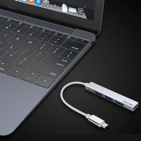 Notebook Type C Hub 4 Port Usb Deconcentrator Aluminum Alloy Multi Port